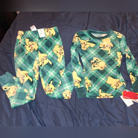 Pokemon | Pajamas | Pokemon Green Plaid Pikachu Pajama Set | Poshmark